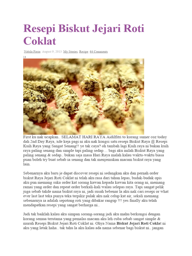 Resepi Biskut Jej | PDF