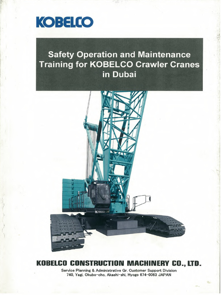 Kobelco - Safety Operation & Maintenance Manual | PDF