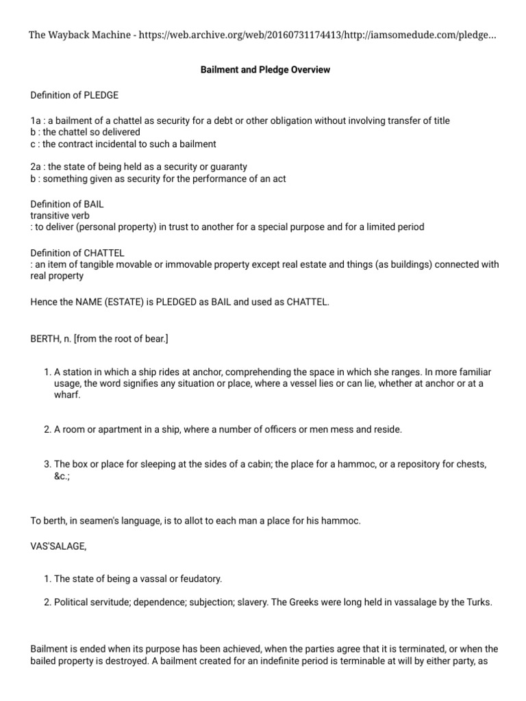 Bailment in Pledge | PDF | Property | Property Law