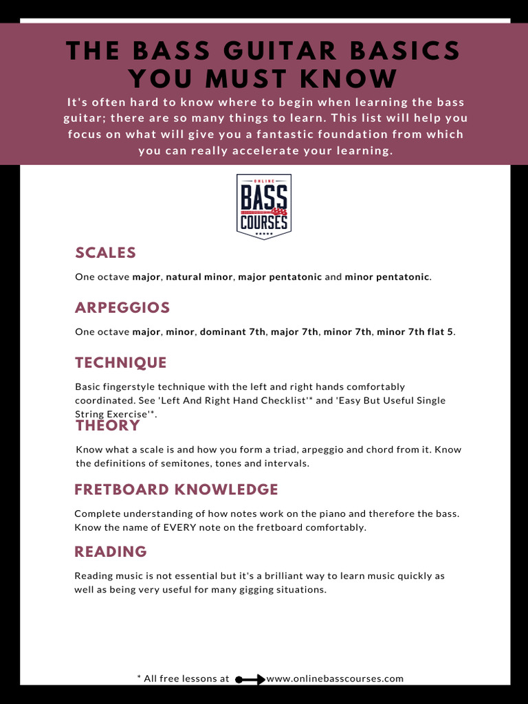 The Bass Guitar Basics You MUST Know | PDF | Art