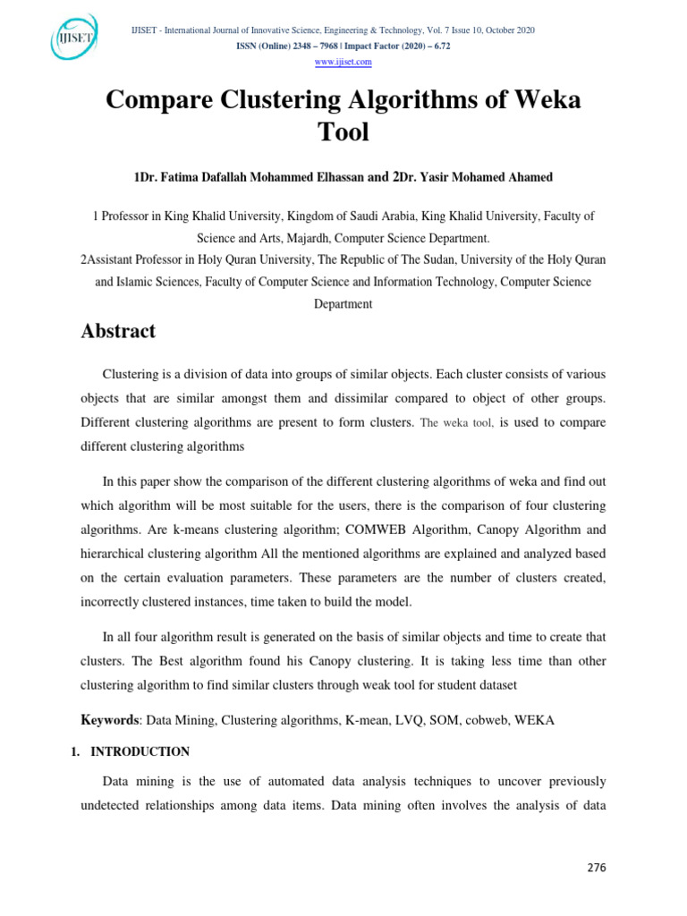 IJISET_V7_I10_31 | PDF | Cluster Analysis | Data Analysis