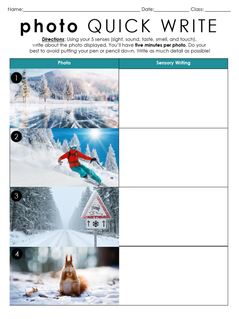 1 Winter Writing Prompts For Middle School | PDF | Plot (Narrative)