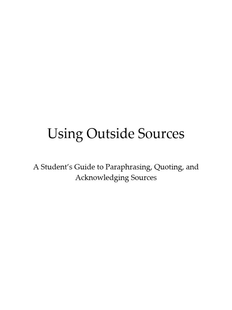 Using Outside Sources | PDF | Ellipsis | Academic Dishonesty