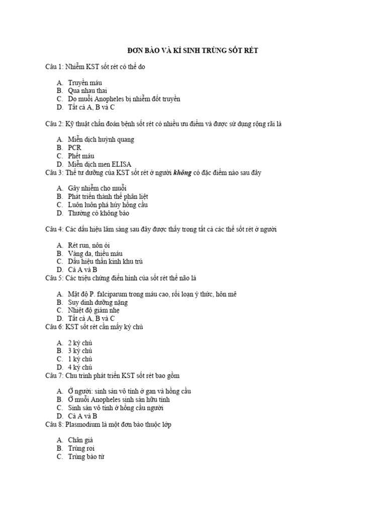 Trắc Nghiệm KST SR | PDF