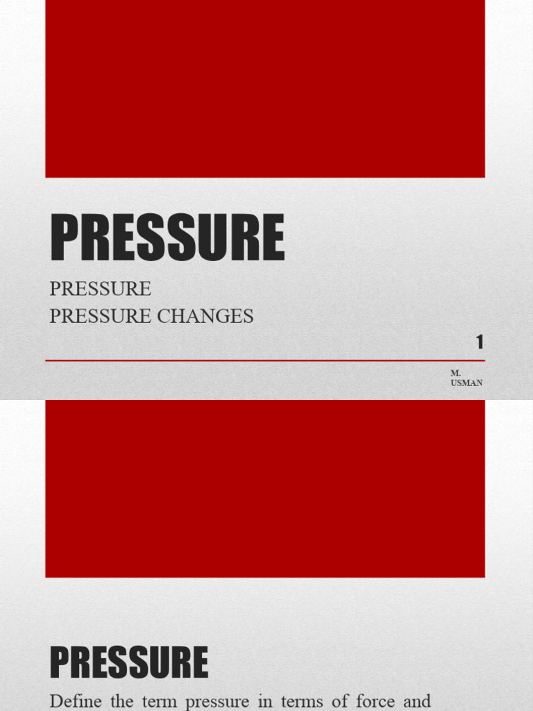 7 Presure Pptx O Level Pdf Pressure Pressure Measurement