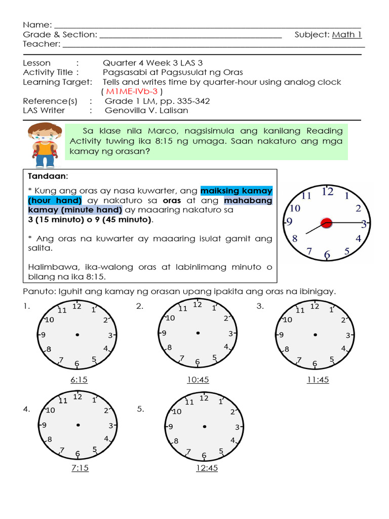 LAS 4th Quarter W3 LAS 3 FINAL | PDF