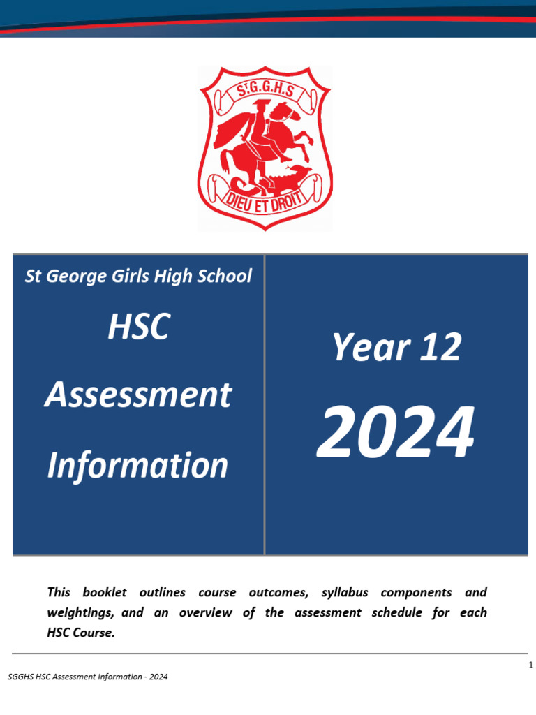 Year 12 2024 HSC Assessment Schedule and Information | PDF | Critical ...