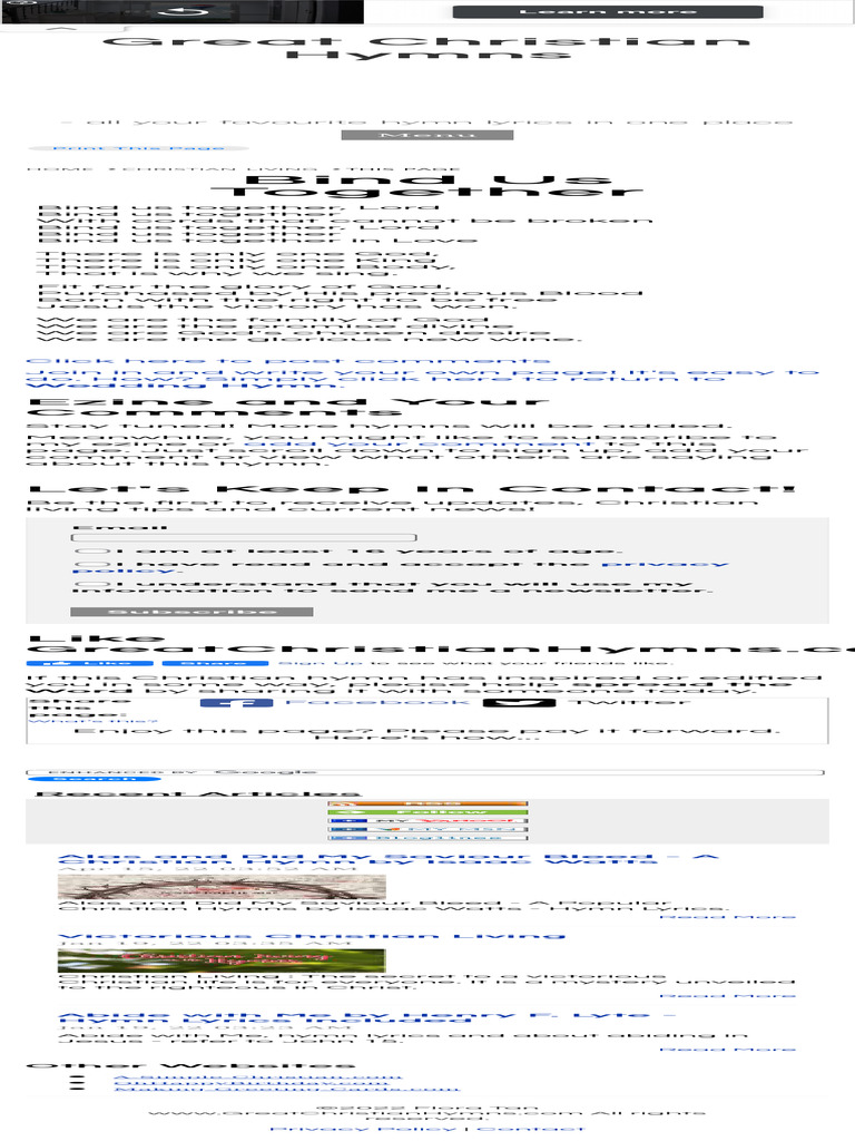 Bind Us Together | PDF | Hymns | Religious Belief And Doctrine
