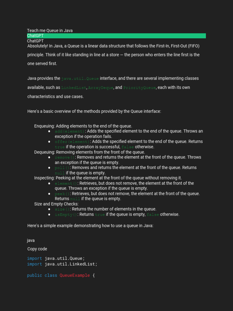 Queue | PDF | Queue (Abstract Data Type) | Computer Programming Queue | PDF | Queue (Abstract Data Type) | Computer Programming