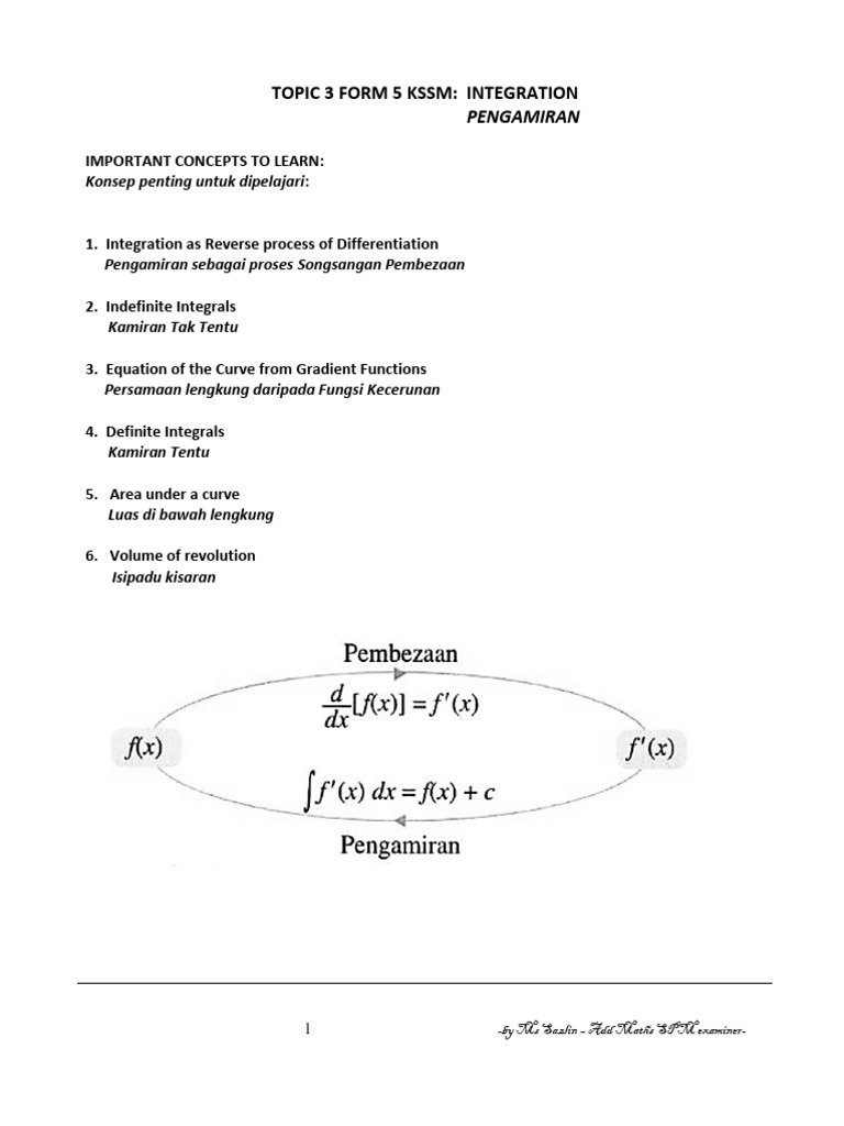 INTEGRATION PENGAMIRAN BK MAY 2021 PART 1 (From Kavi) | PDF