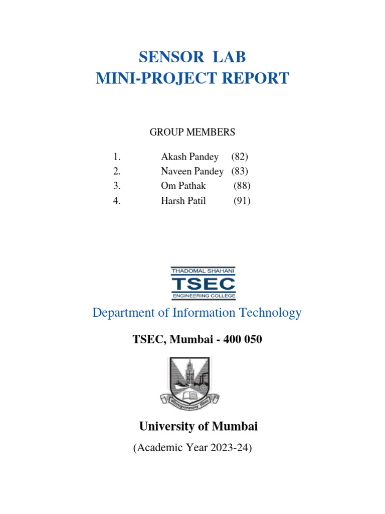 SensorLAB MiniProject Report T21 83 | PDF | Arduino | Automation