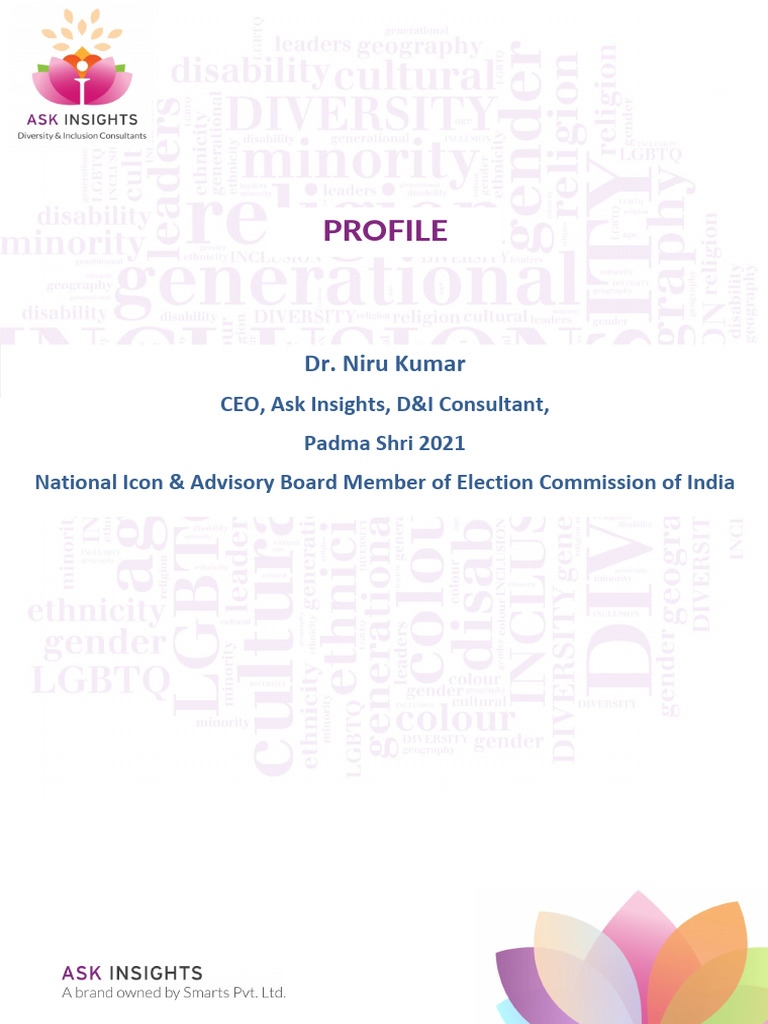 Dr. Niru Kumar: DEI Leader & Consultant | PDF | Neuro Linguistic ...