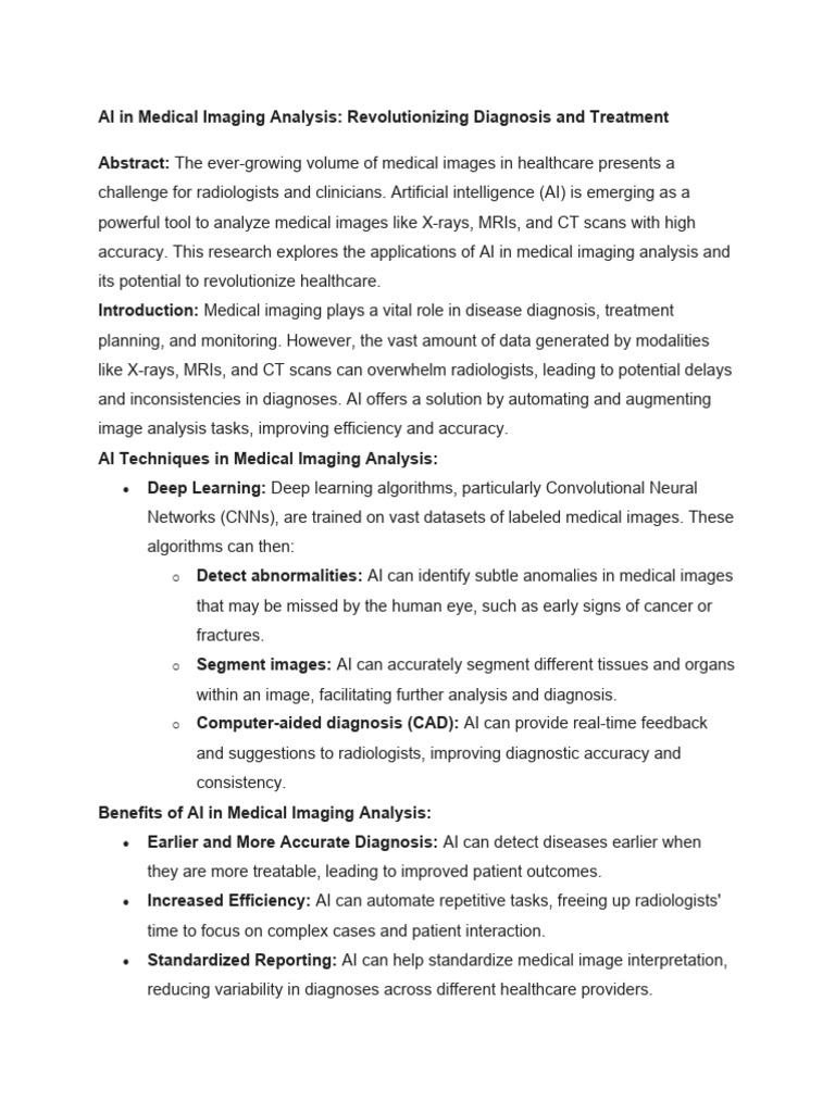 AI Transforms Medical Imaging | PDF | Radiology | Intelligence (AI ...