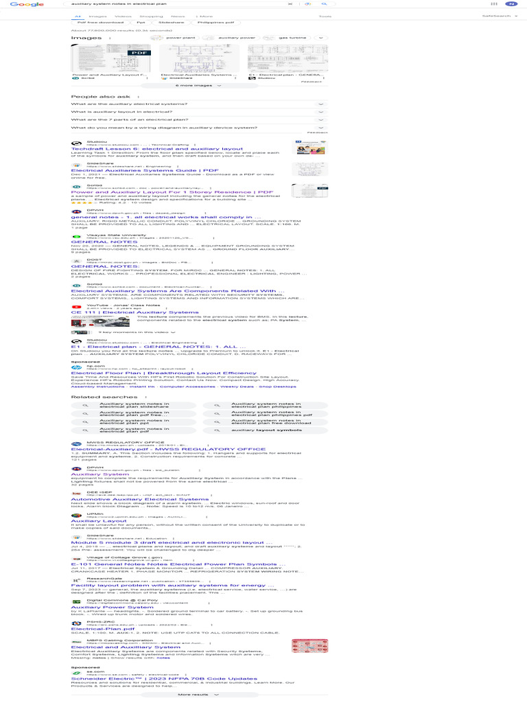 Auxiliary System Notes in Electrical Plan - Google Search | PDF