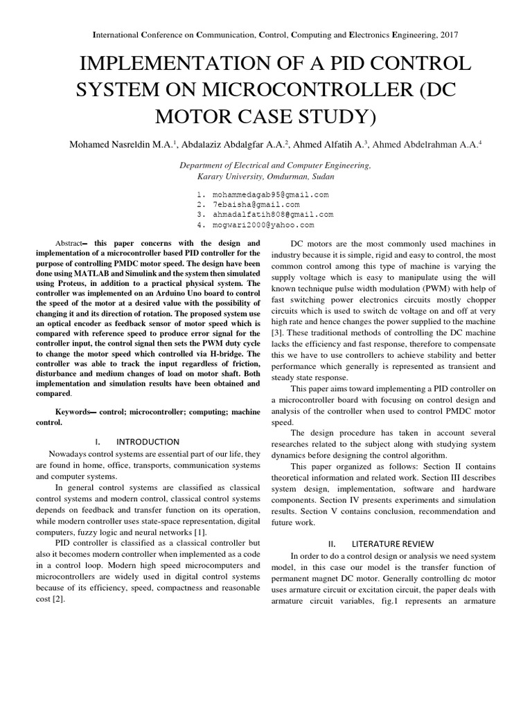 PID Controller For DC Motor | PDF | Control Theory | Microcontroller