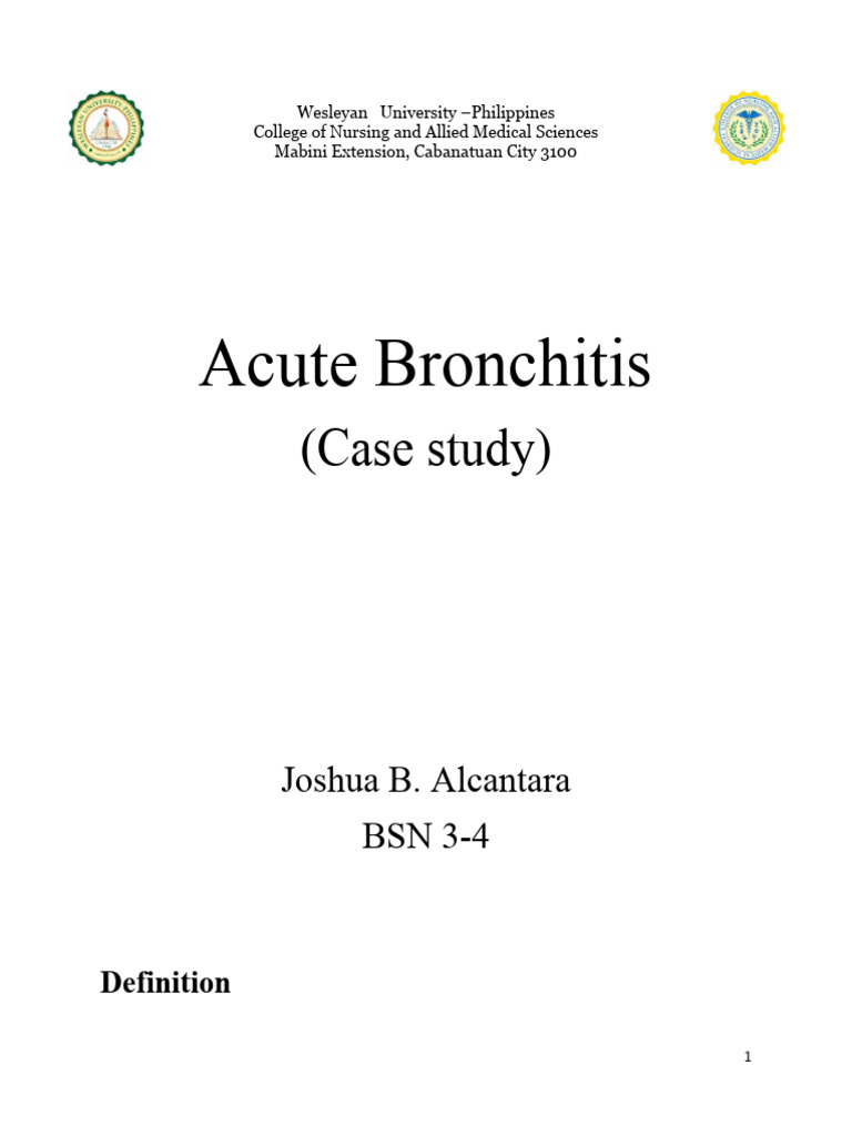 Acute Bronchitis Alcantara Manuscript 2 | Download Free PDF | Bronchitis | Respiratory Tract