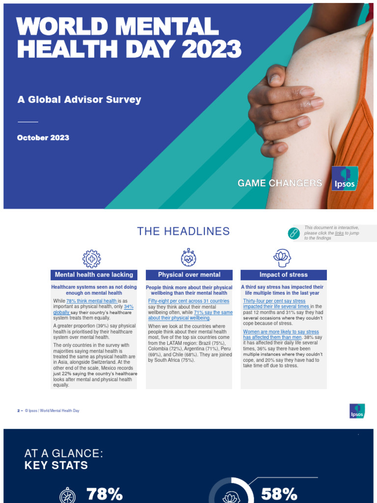 Ipsos World Mental Health Day 2023_Global Report | PDF | Mental Health ...