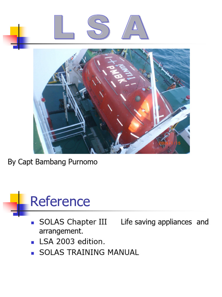 SOLAS Life Saving Appliances Overview | PDF