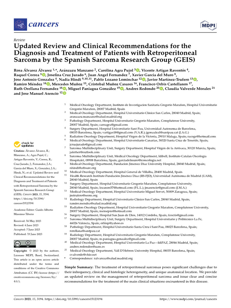 Updated review and clinical recomendations for the diagnosis and treatment of patients with ...