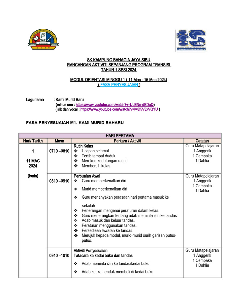 Modul Minggu Penyesuaian M1 Dan M2 | PDF