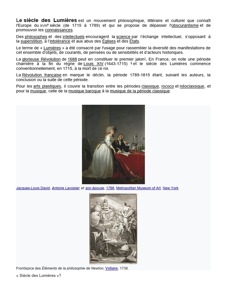 Le Siècle des Lumières en Europe | PDF | Siècle des Lumières