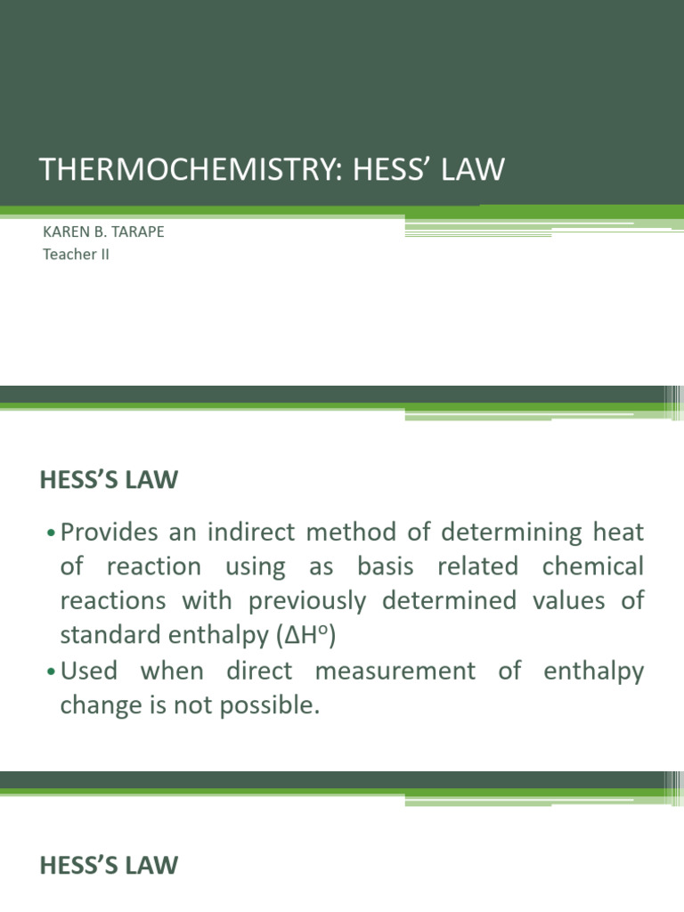 Thermochem 2.0 Hesss Law | PDF | Chemical Reactions | Physical Chemistry