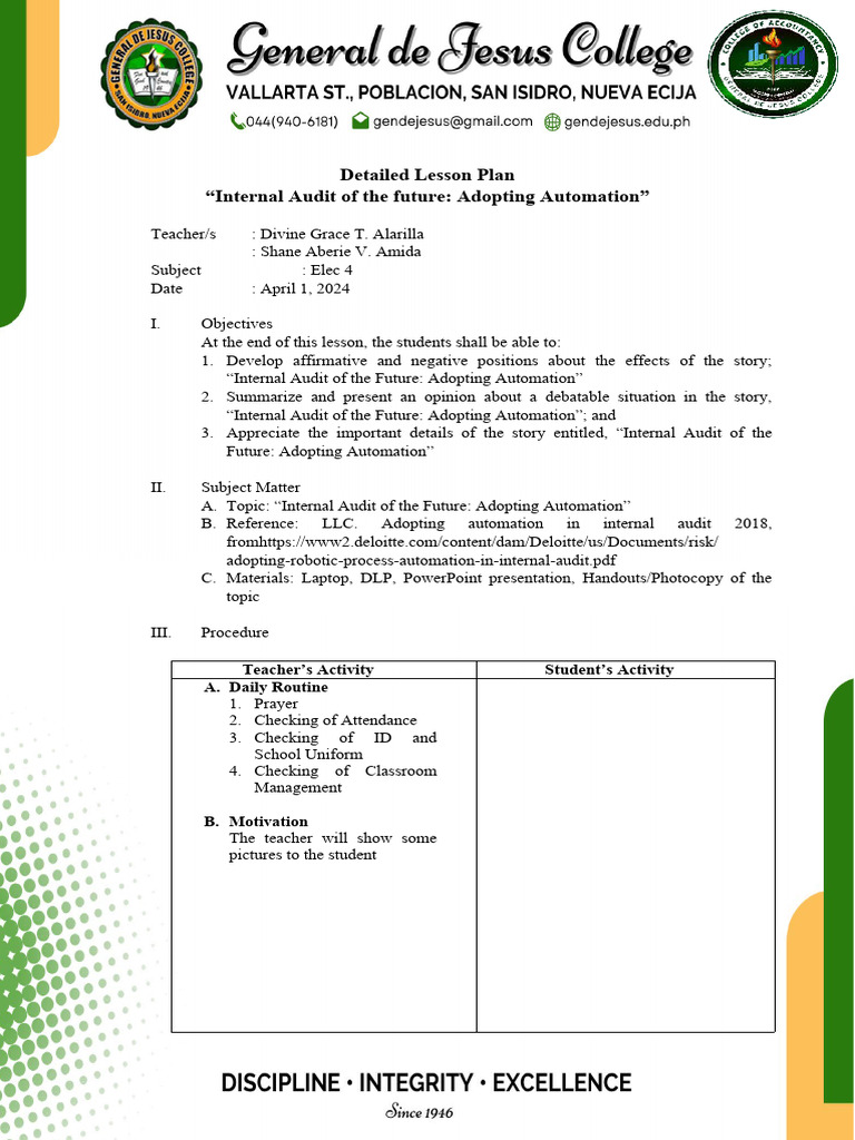 DEBATE LESSON PLAN Sana Tapos Na | PDF | Audit | Automation