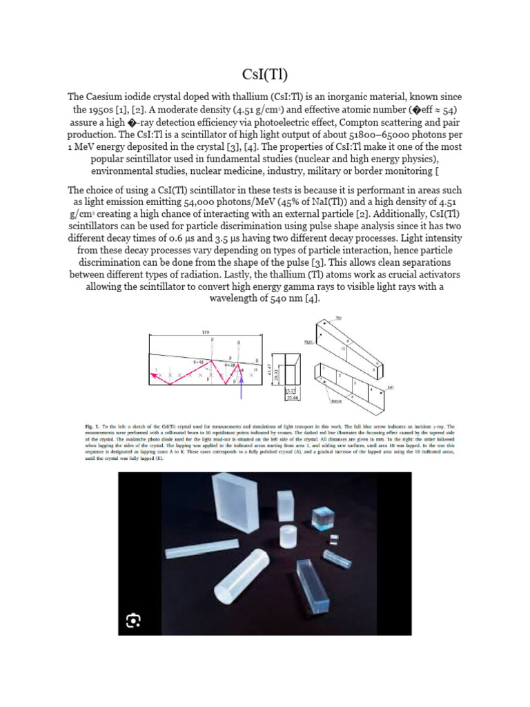 CsI (TL) | PDF | Teaching Methods & Materials