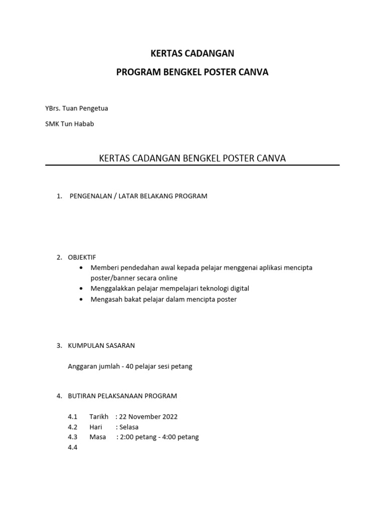 K.kerja Bengkel Poster | PDF