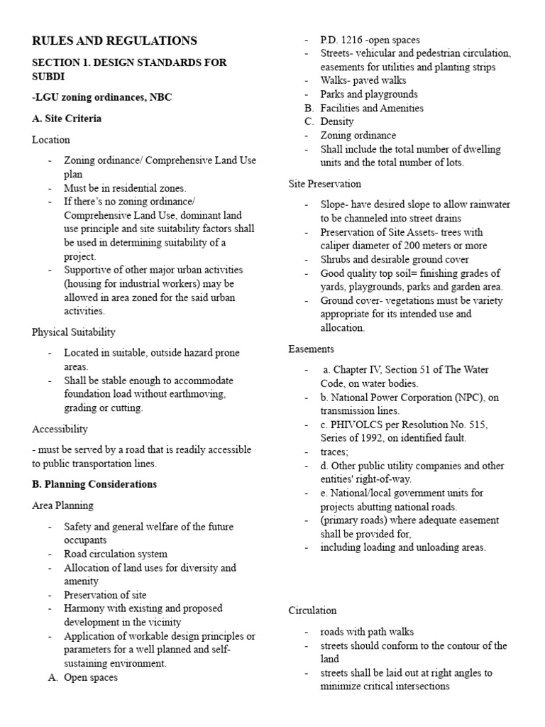 Subdivision Design Guidelines | PDF | Zoning | Road