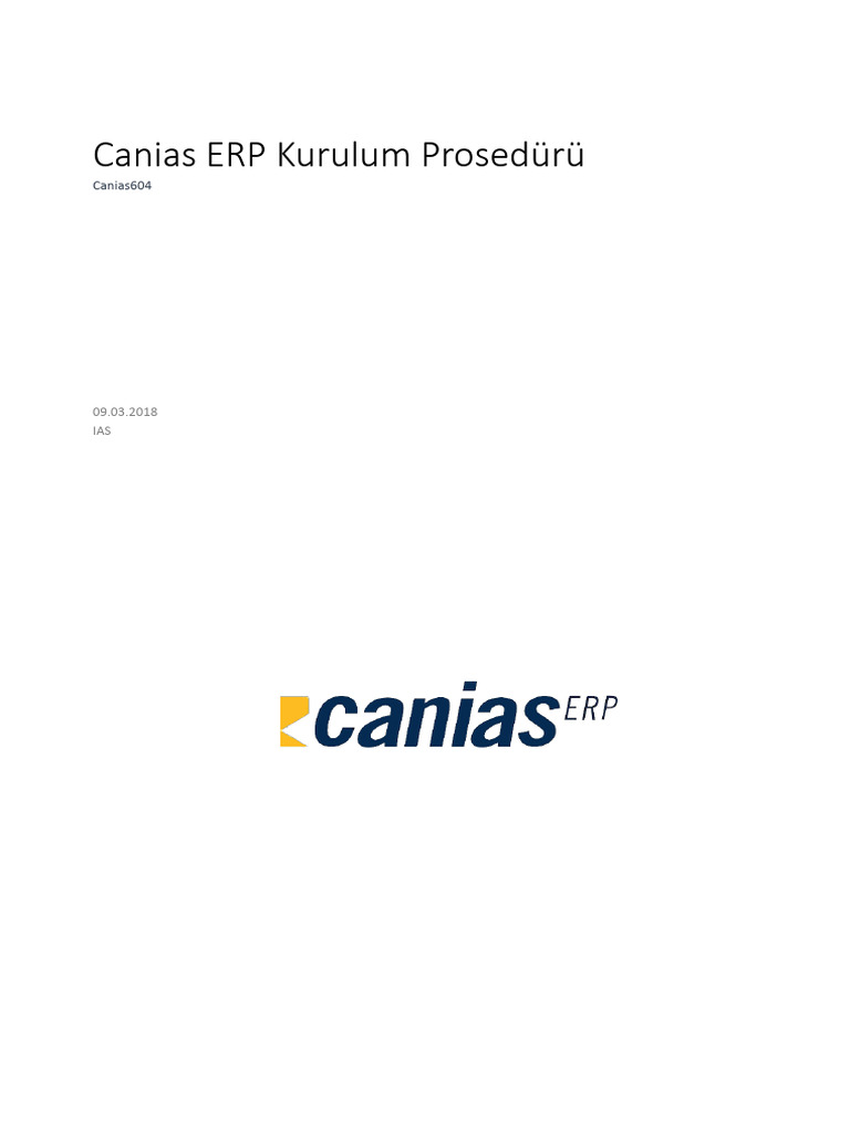 Canias Erp 604 Kurulumu | PDF