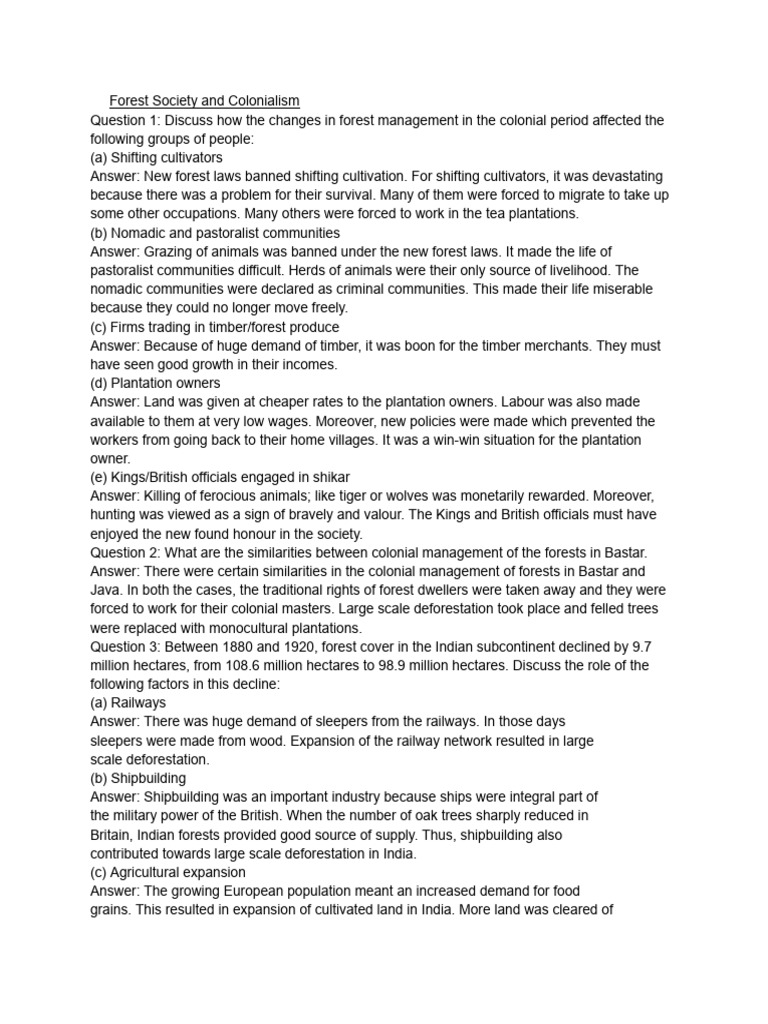 Forest Society and Colonialism | PDF | Deforestation | Plantation