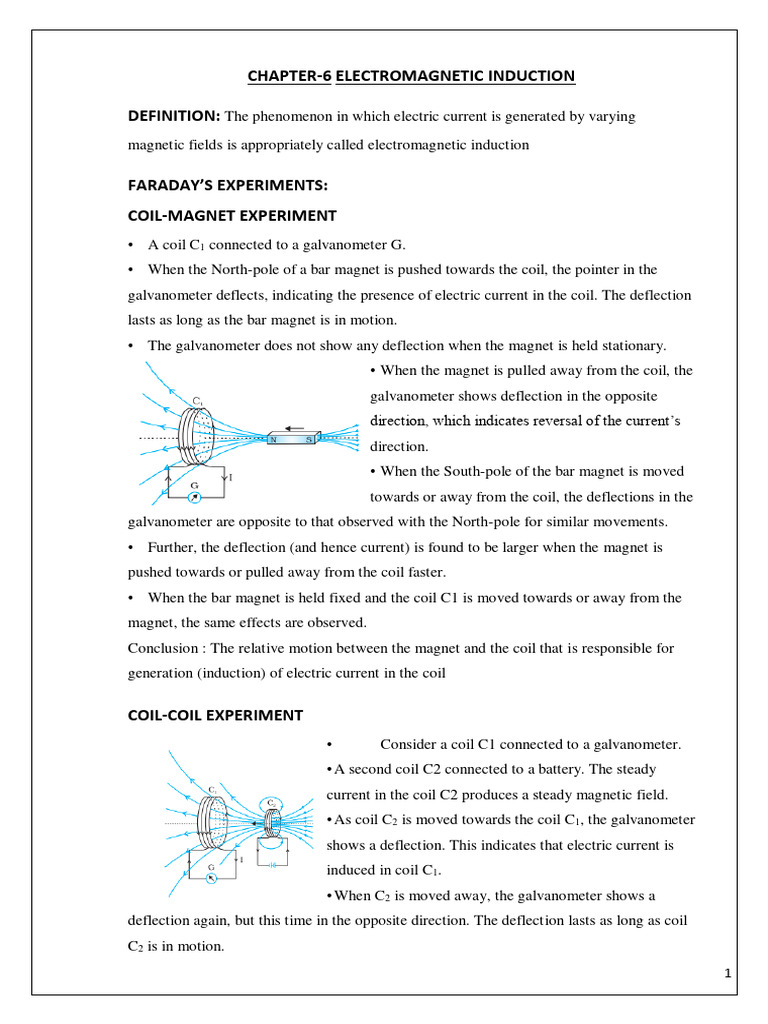 Chapter-6-Electromagnetic Induction | PDF | Electromagnetic Induction | Inductance