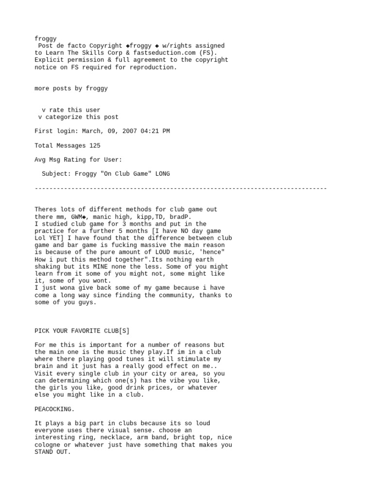 Club Guide Froggy | PDF | Body Language | Human Communication