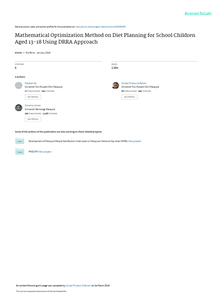 Diet Planning Optimisation | PDF | Vitamin | Mathematical Optimization