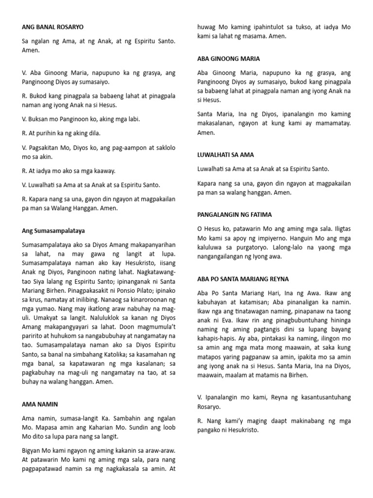 Ang Banal Rosaryo | PDF