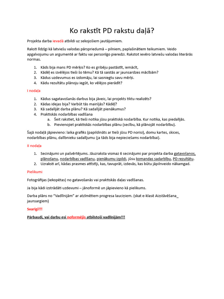 Ko Rakstīt PD Rakstu Daļā | PDF