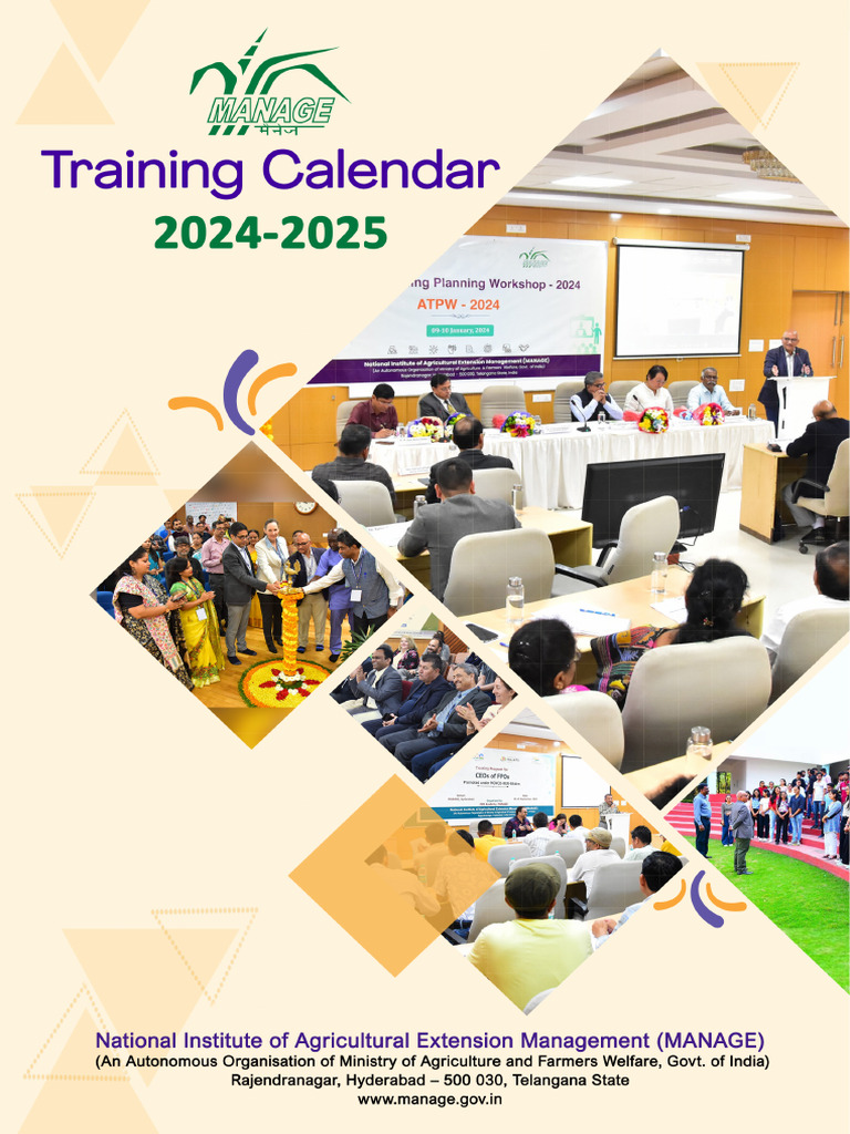 MANAGE Training Calendar (2024-25) | PDF | Agriculture | Agribusiness