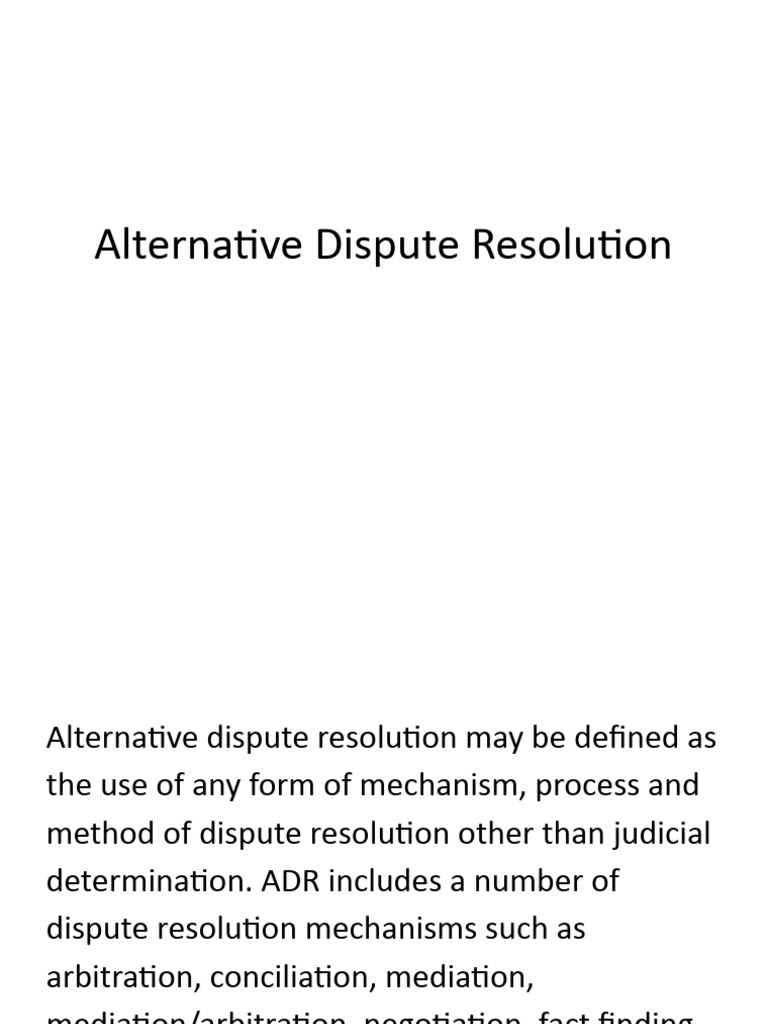 Alternative Dispute Resolution | PDF | Alternative Dispute Resolution ...