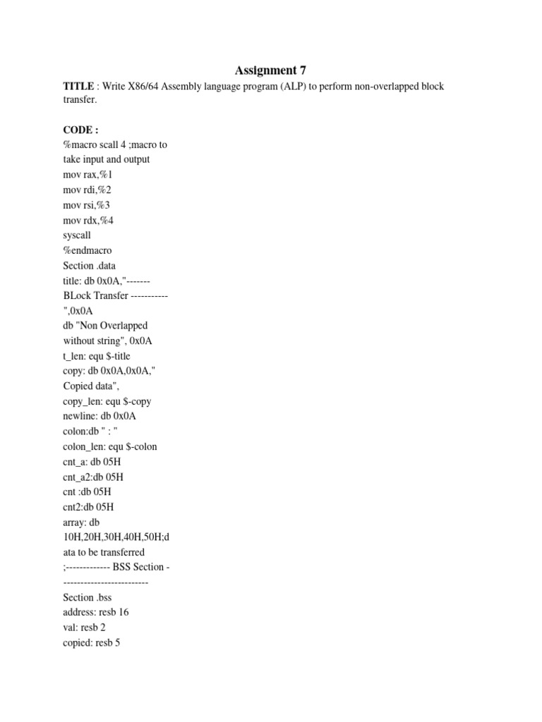 MPL 7 to 11 | PDF | Assembly Language | Computer Architecture