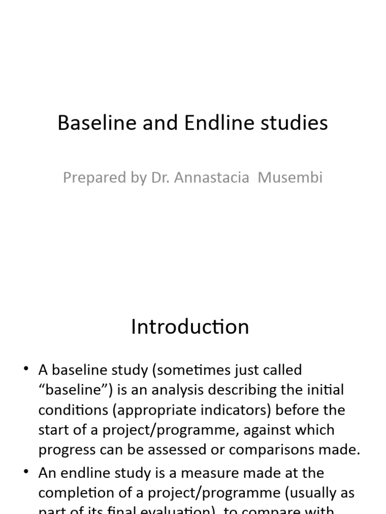 Baseline and Endline Studies | PDF | Audit | Evaluation