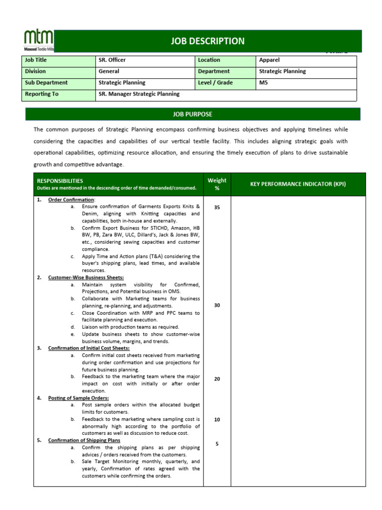JD Form of Planning Department | PDF | Marketing | Knowledge
