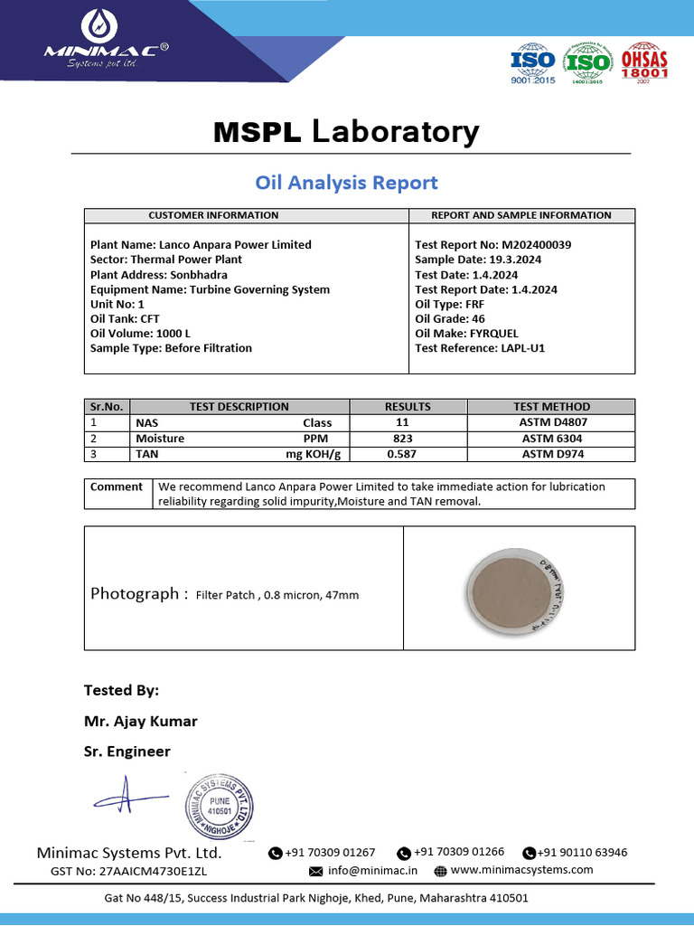 Lanco Anpara M202400039 | PDF