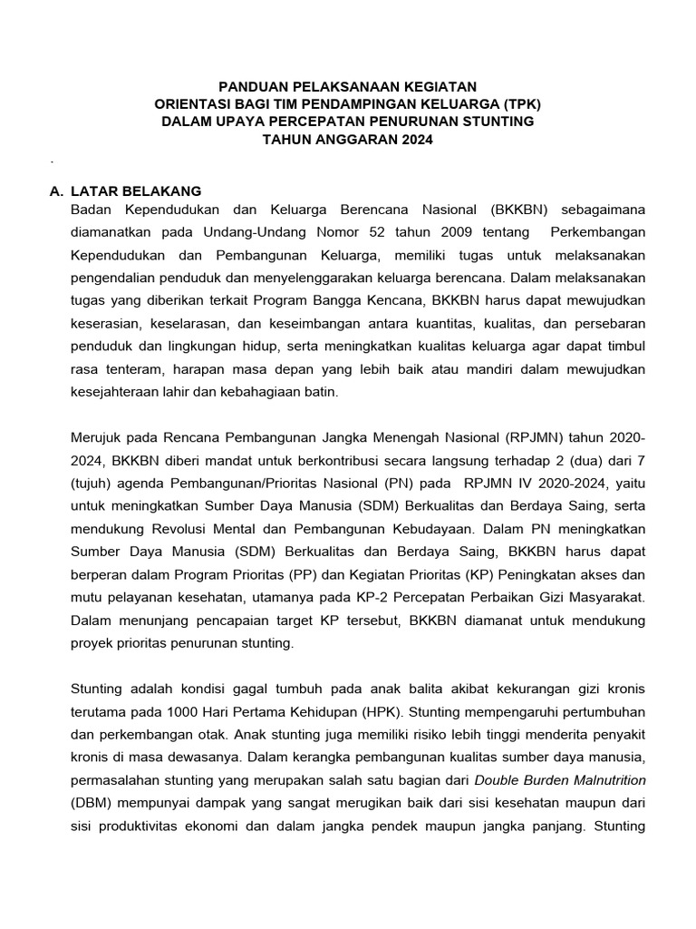 Panduan Orientasi TPK 2024 | PDF