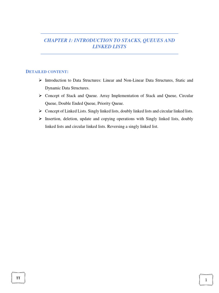 Dsa Chapter 1 Pdf Queue Abstract Data Type Pointer Computer Programming