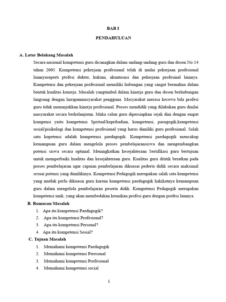 Makalah Kompetensi Guru | PDF