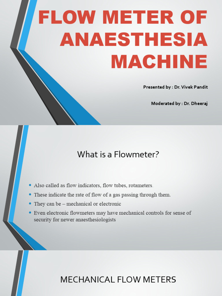 Flow Meter of Anaestheisa Machine | PDF | Flow Measurement | Fluid Dynamics