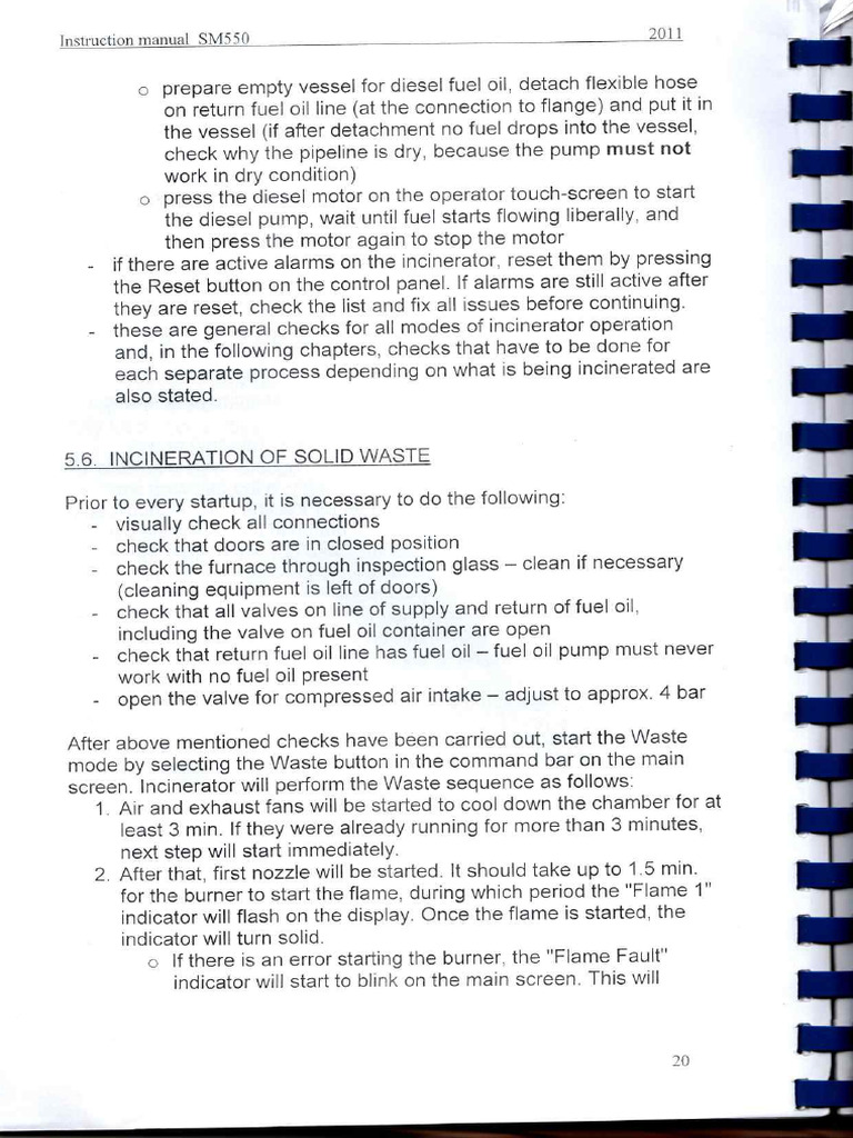 Incinerator Operation Sequence 1 | PDF