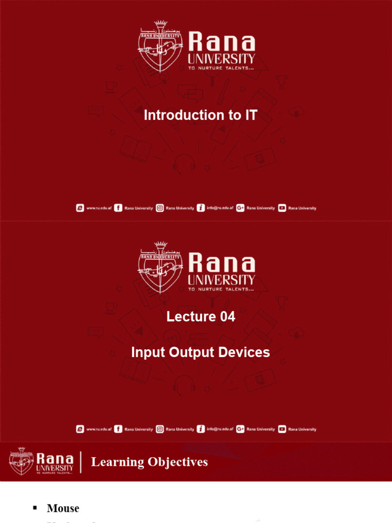 IntroIT-Lec-04 Input Output Devices | PDF | Printer (Computing) | Computer Keyboard