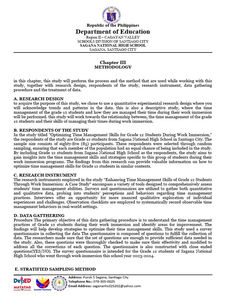 Chapter Iii | PDF | Sampling (Statistics) | Survey Methodology